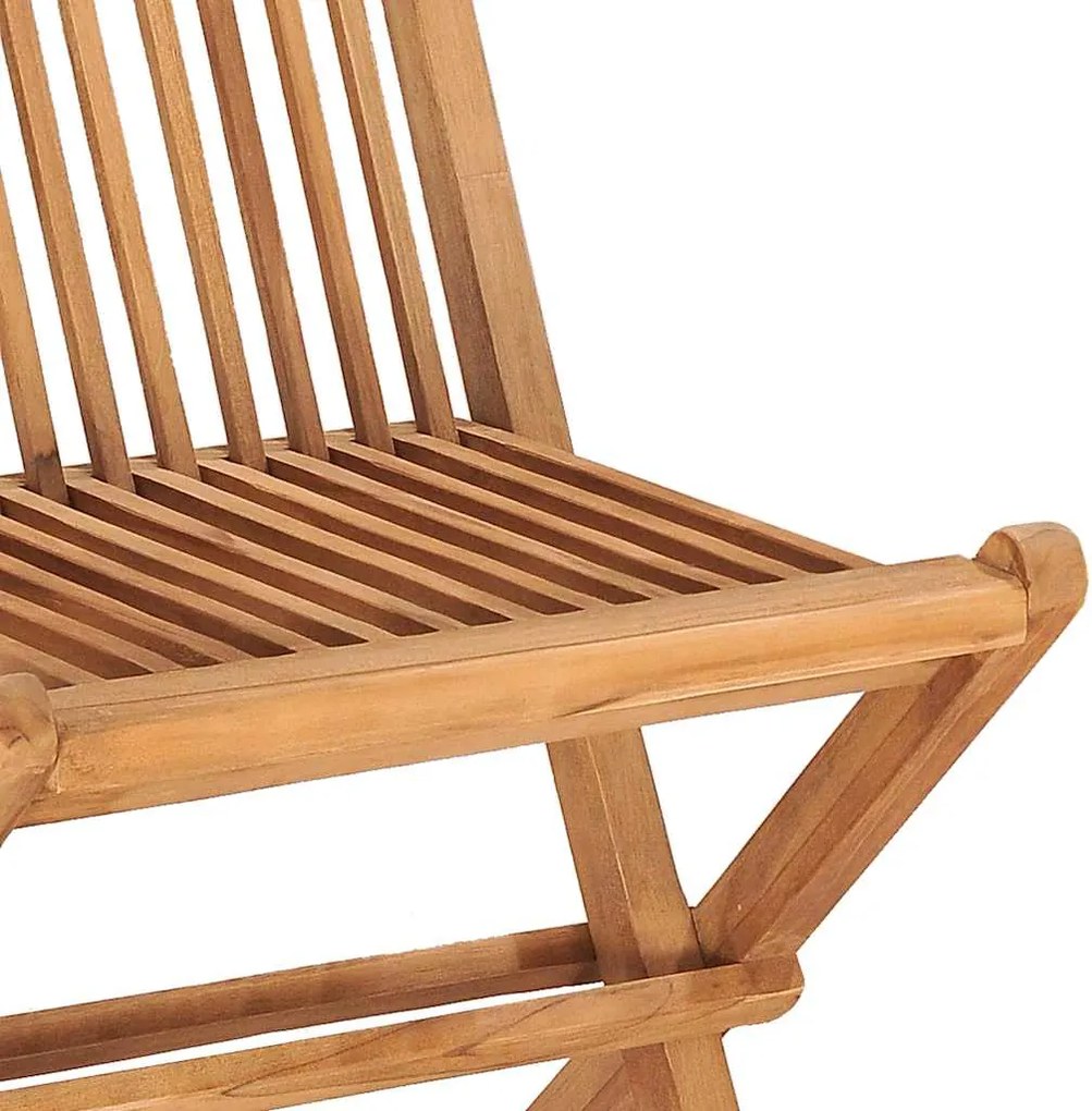 3dílný skládací zahradní jídelní set s poduškou masivní teak 3063171