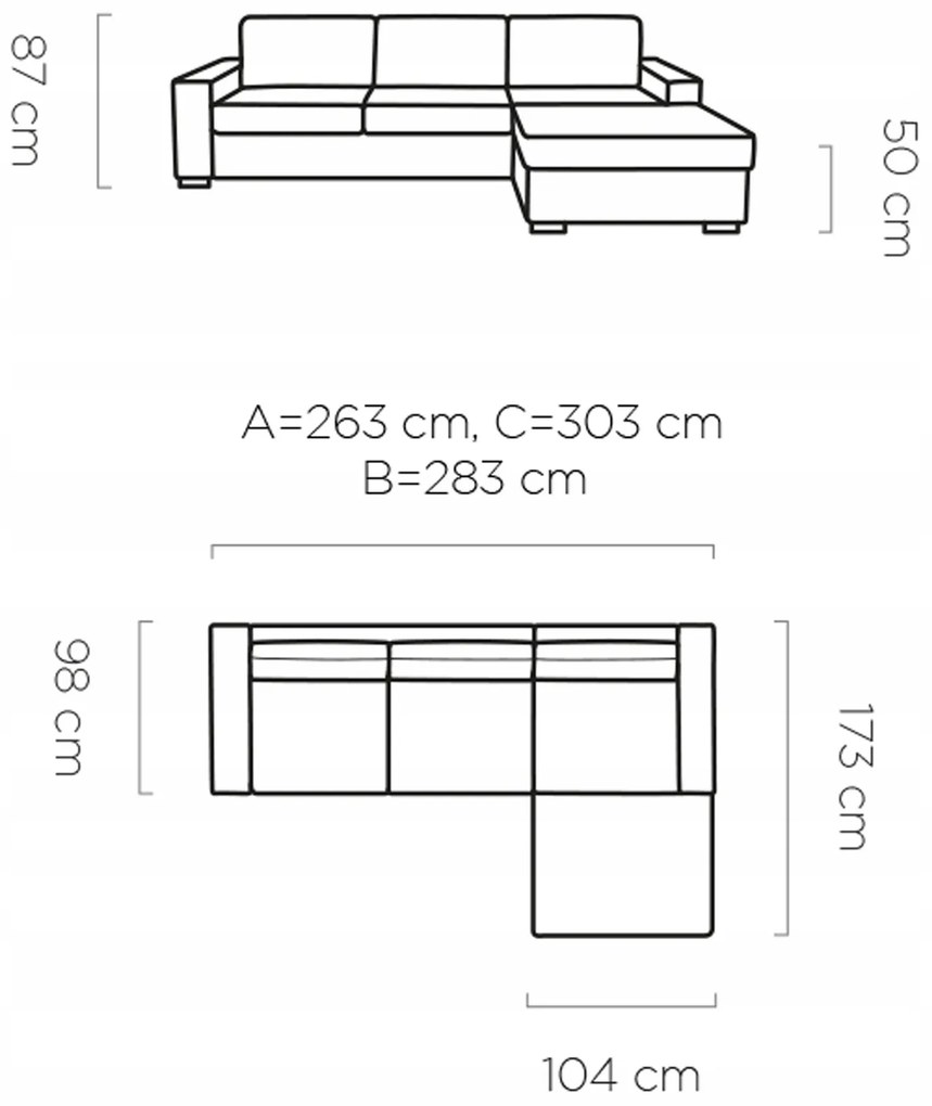 Wersal Rohová Sedací Souprava Vanilla 140 s funkcí Spaní v italském stylu a Kontejnerem VERNIRO