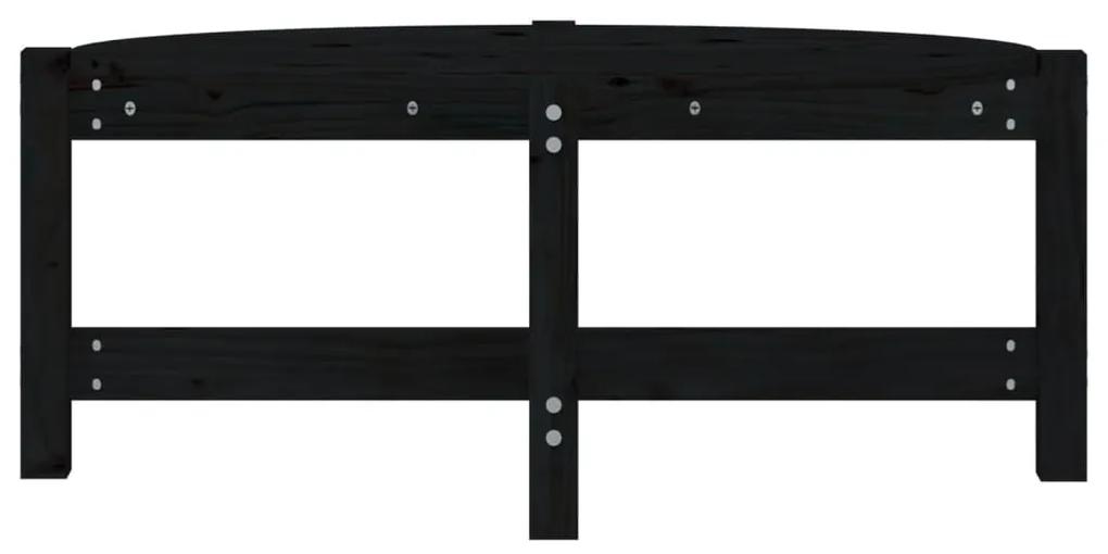 Konferenční stolek černý 87 x 48 x 35 cm masivní borové dřevo - Default Title