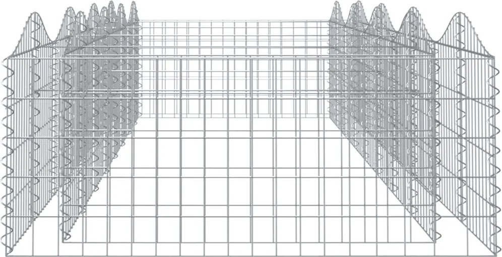 Klenutý gabion vyvýšený záhon 400x100x50 cm pozinkované železo 153551