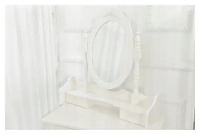 Supplies RETRO toaletní stolek s taburetkou - bílý