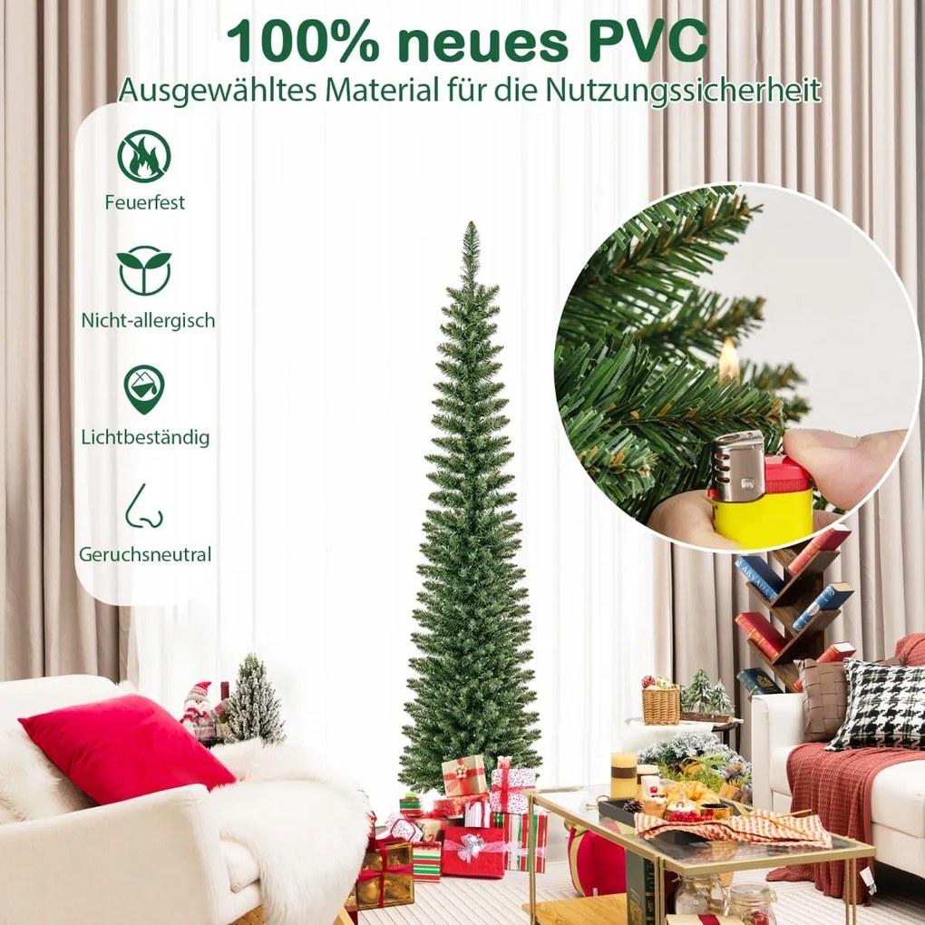 Costway 180 cm velký umělý vánoční stromek Osvětlený vánoční