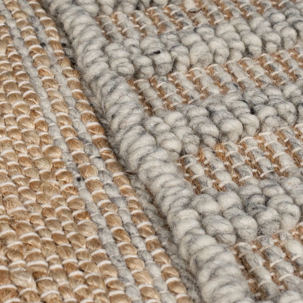 Flair Rugs, Běhoun Jubilant Medina Jute Natural/Grey, 60x230, béžová, ložnice