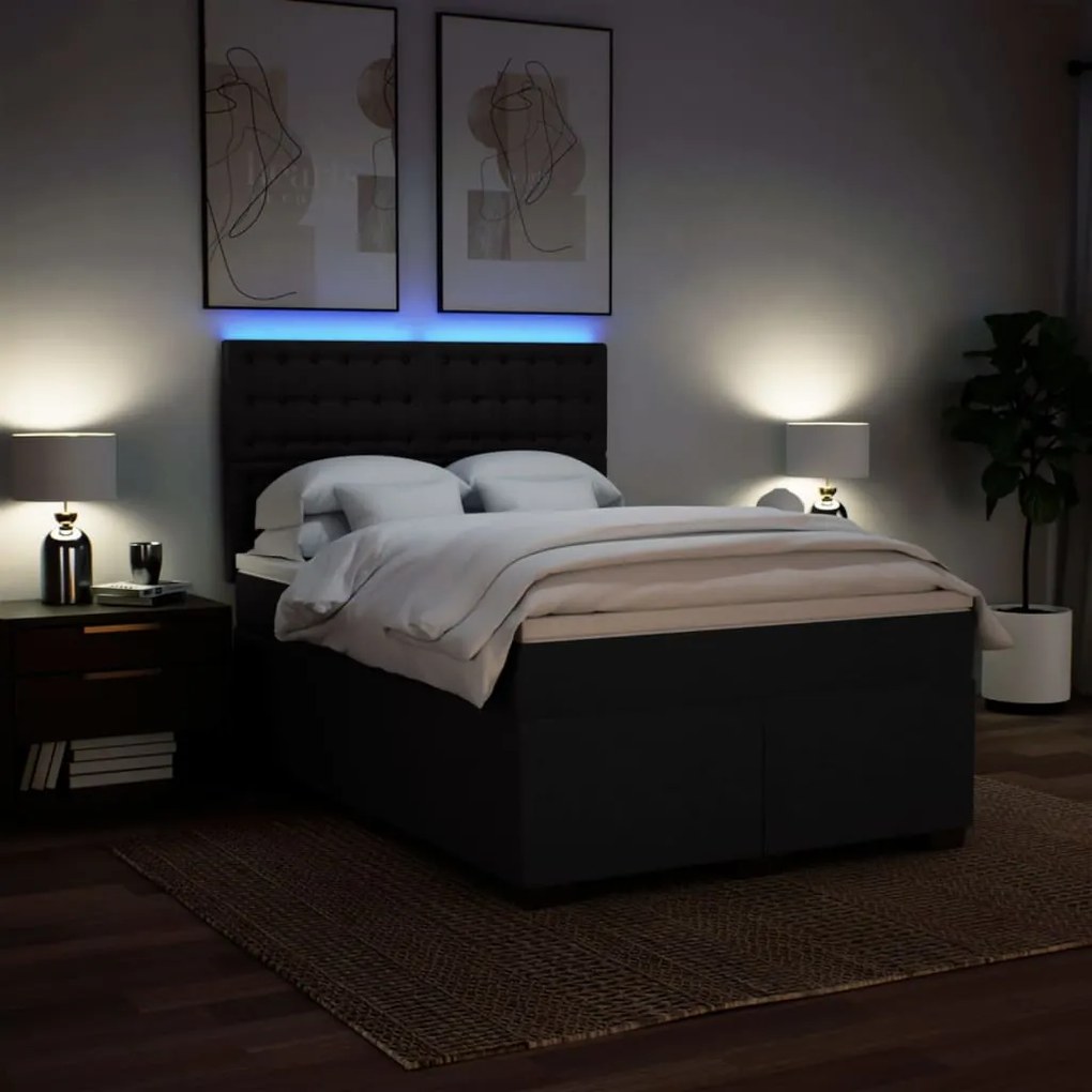 Box spring postel s matrací černá 160x200 cm textil 3292855