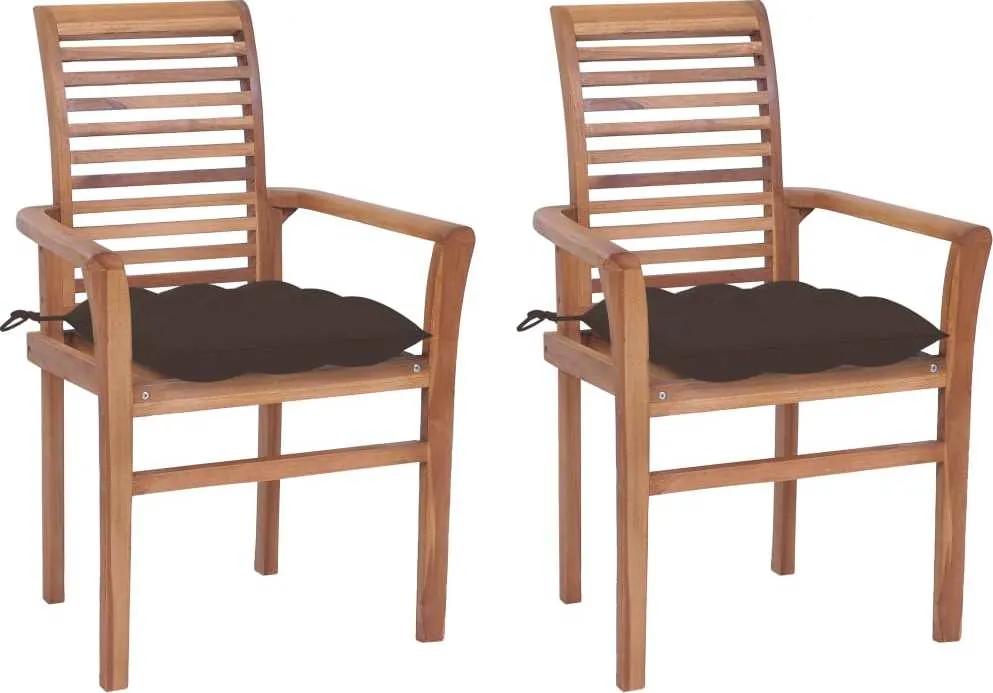 vidaXL Jídelní židle 2 ks podušky masivní teak [3062620] Barva: krémová