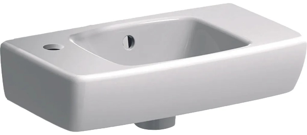 Geberit Selnova - Umývátko 450x250 mm, s 1 otvorem pro baterii vlevo, s přepadem, bílá 500.319.01.1