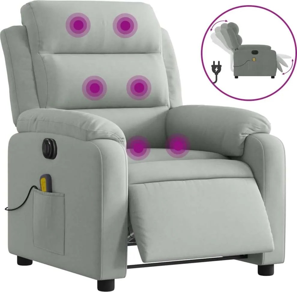 vidaXL Elektrické masážní polohovací křeslo samet [3205081] Barva: Růžová