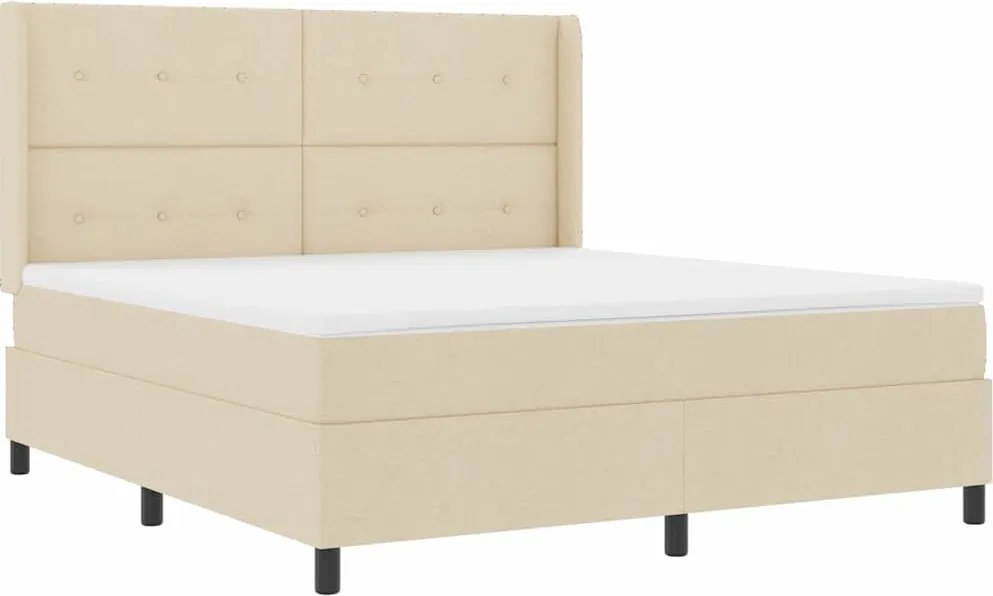 Postel s boxspringem s polštářem Krémová 200 x 180 cm textil 3341663