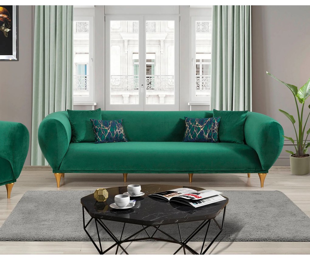 Hanah Home Třímístná pohovka MEBLON zelená 867UNQ1554