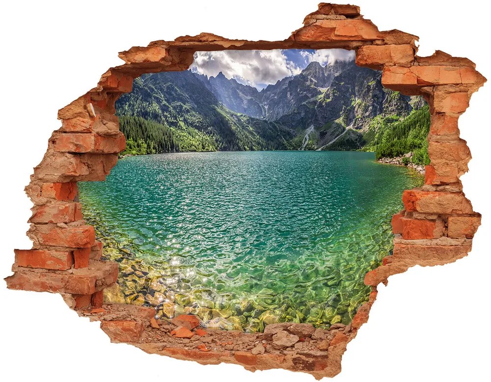 Wallmuralia Samolepící díra na stěnu Jezero v horách 90x70 cm