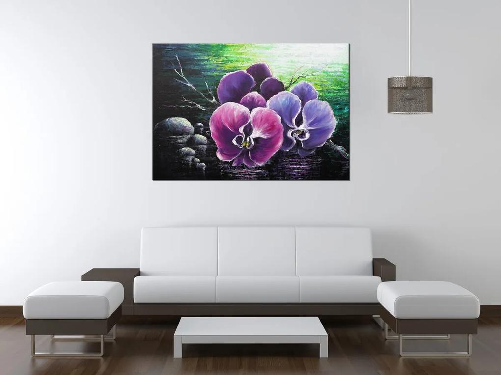 Gario Ručně malovaný obraz Orchidea u potoka Rozměry: 70 x 100 cm