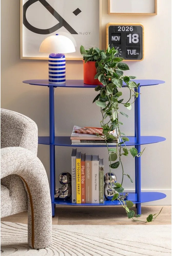 Modrý kovový regál 90x82x28 cm Cool Retro – Leitmotiv
