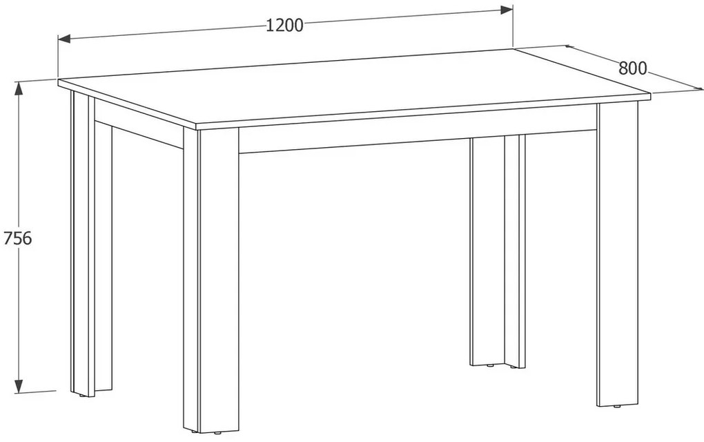 Jídelní stůl MANGA 120x80 sonoma