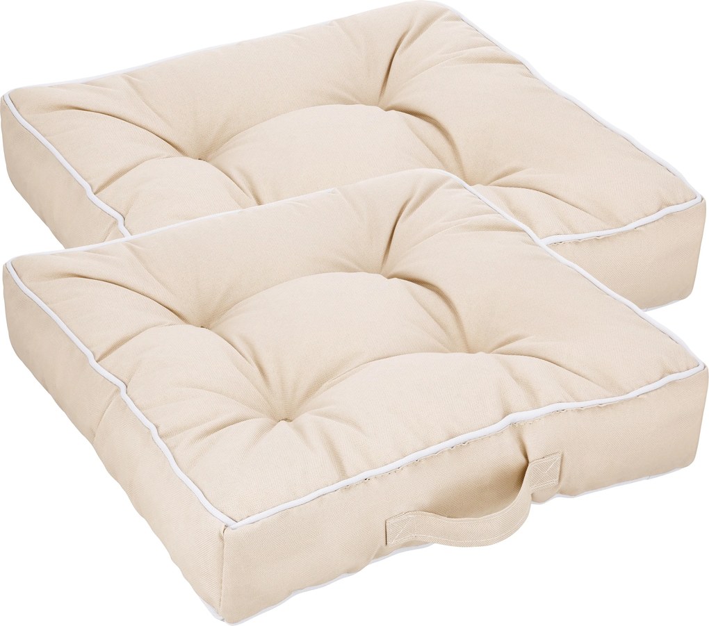 Livarno® Sada venkovních voděodpudivých podsedáků, 39 x 39 cm, 2dílná, béžová