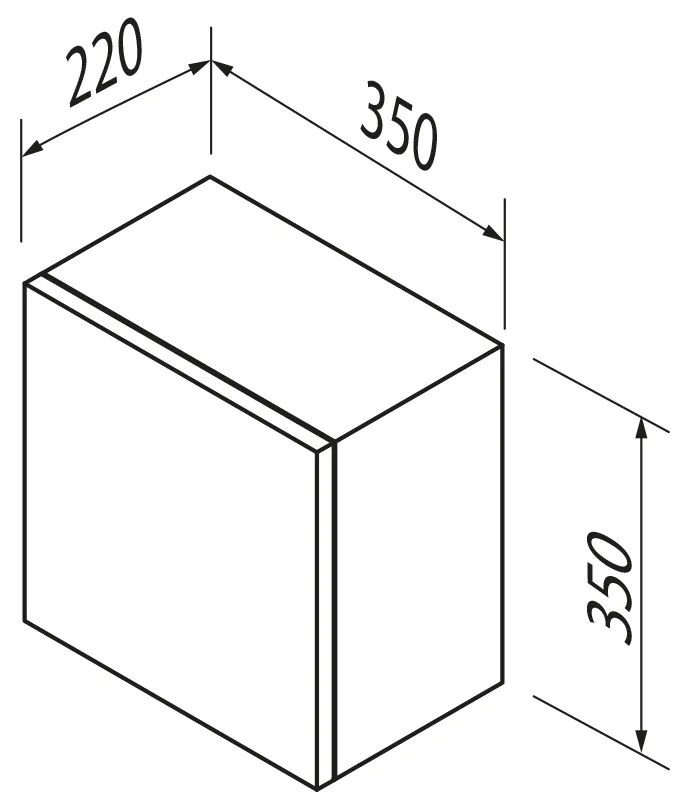 Sapho ESPACE 35 x 35 x 22 cm ESC830-1616 skříňka 1x dvířka levá/pravá borovice rustik