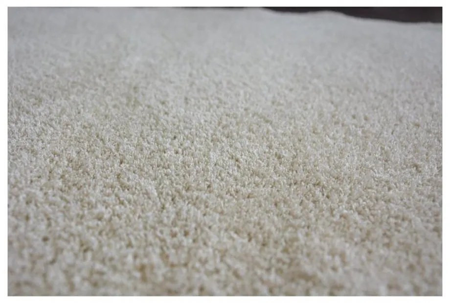 Luxusní kusový koberec Shaggy Azra krémový kruh 100cm