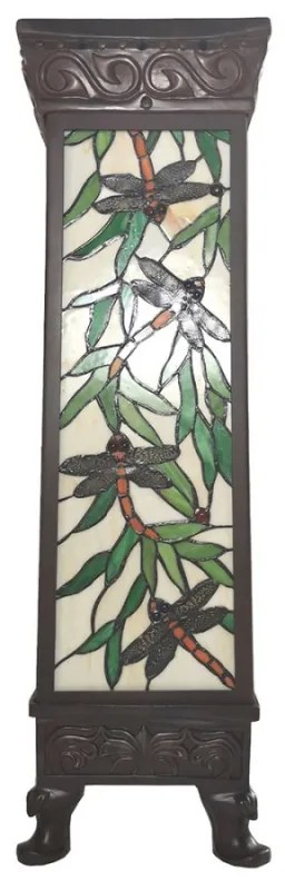 Světelný sloup Tiffany Dragonfly – 26x26x71 cm