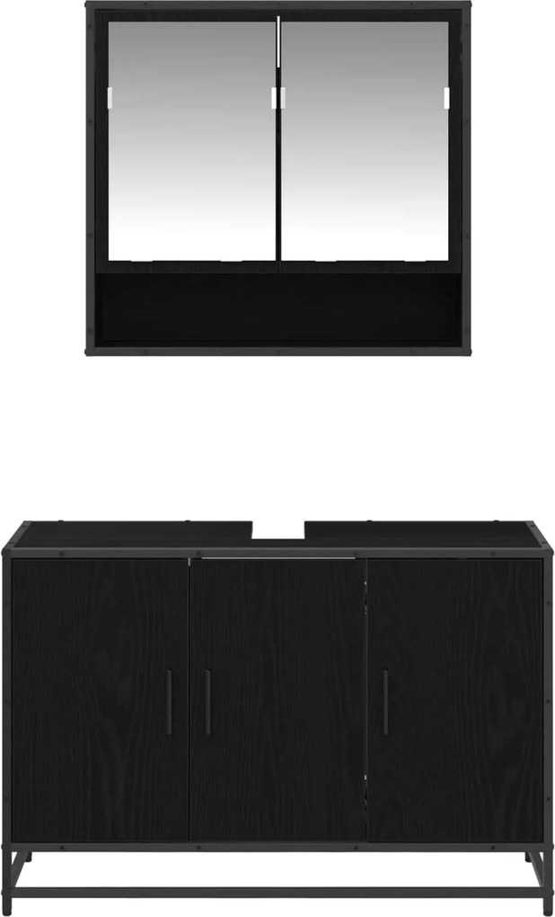 Sada koupelnového nábytku 2 ks Černý dub 90 x 33 x 60 cm 3402389