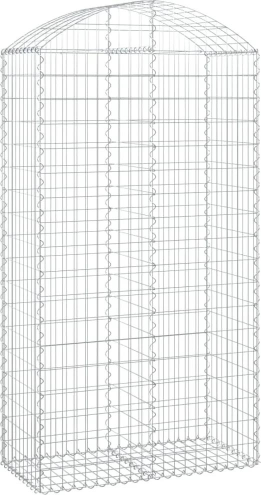 vidaXL Klenutý gabionový koš 100 x 50 x 180/200 cm pozinkované železo [153439]
