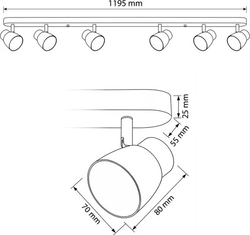Brilagi - Bodové svítidlo NUGGET 6xGU10/30W/230V černá/zlatá