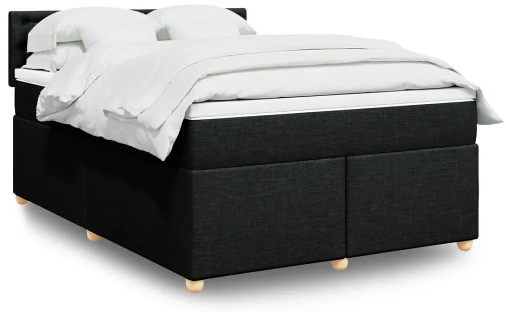 Box spring postel s matrací černá 160x200 cm textil 3289047