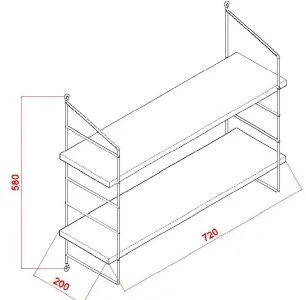 Nástěnná police ARMONI 58x72 cm bílá