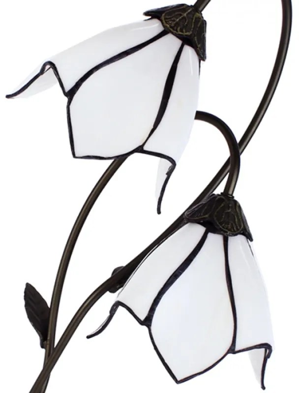 Bílá stolní lampa Tiffany Folwia White – 35x18x61 cm