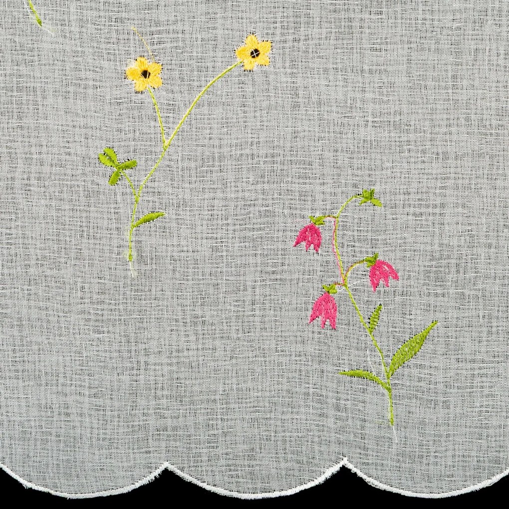 ZÁCLONA NA POUTKÁCH MARIKA 350X145 CM KVĚTY