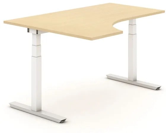 B2B Partner Výškově nastavitelný stůl ergonomický levý 1600 x 800 x 1200 mm, elektrický, bříza