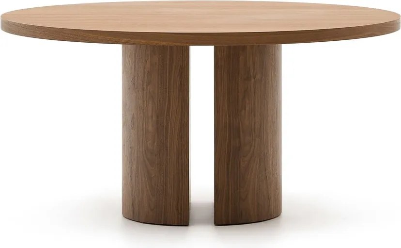 Kulatý jídelní stůl s deskou v dekoru ořechového dřeva ø 150 cm Nealy – Kave Home
