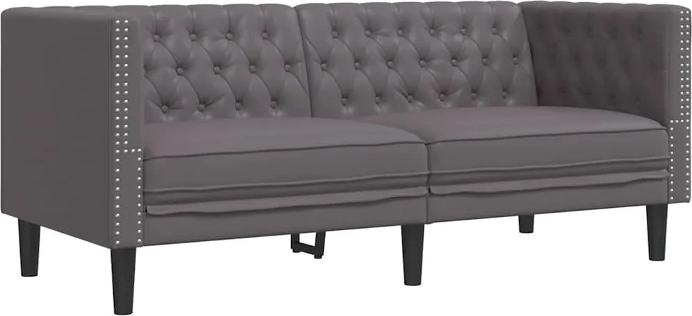 3dílná sedací souprava Chesterfield šedá umělá kůže 3209270