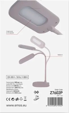 LED stolní lampa STELLA růžová EMOS Z7602P