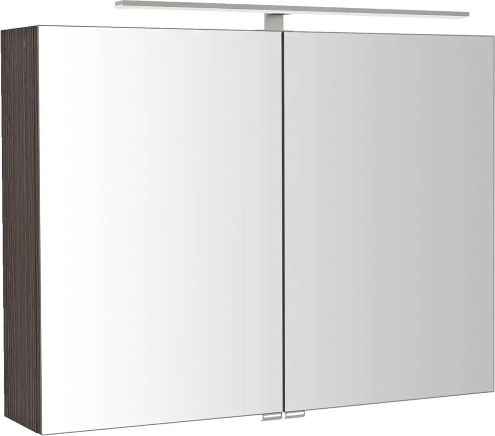 Sapho Riwa - Zrcadlová skříňka s LED osvětlením 81x70x17 cm, borovice rustik RIW080-0016