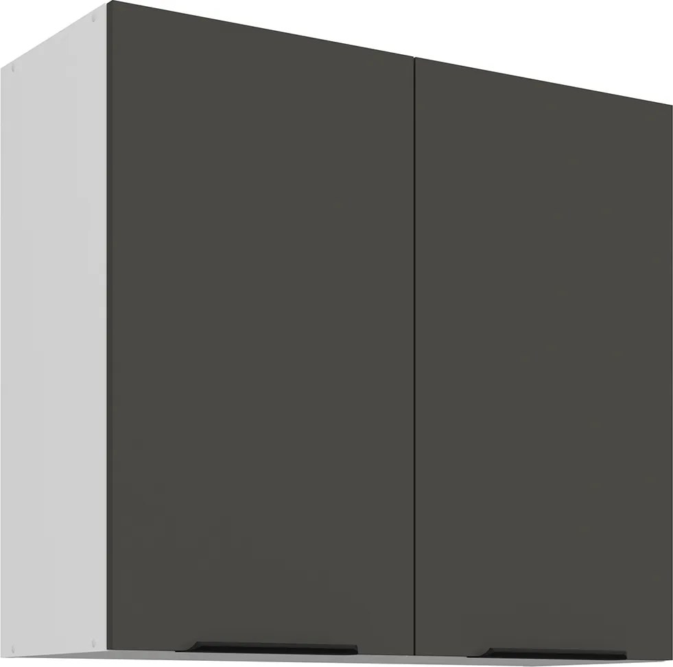 ARIA po | horní skříňka 80 G-72 2F policová | 80 cm | ANTI FINGERPRINT povrch | bílá/šedá grafit
