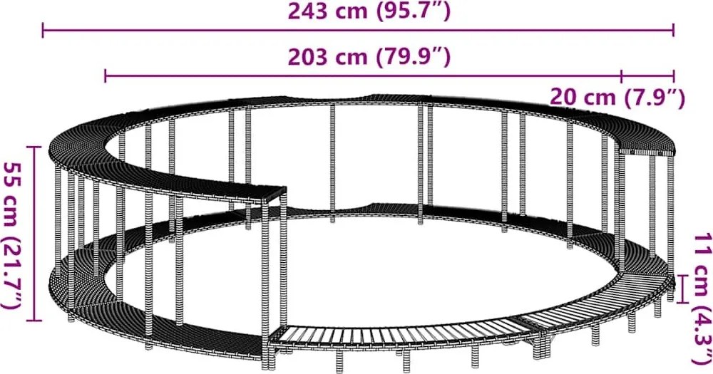 vidaXL Okolí vířivky s úložným prostorem a dřevěným schůdkem polyratan [365611] Barva: Šedá