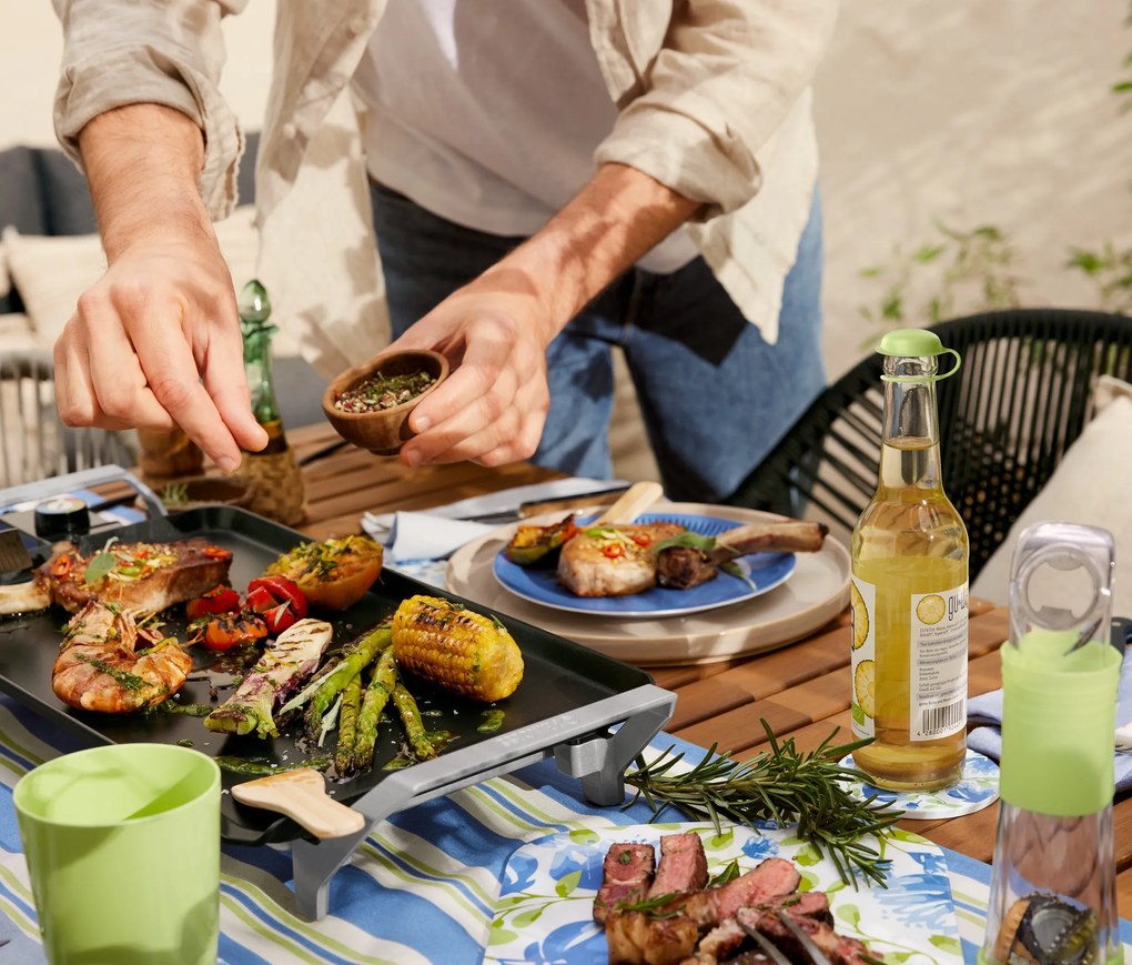 Tchibo - Bavlněný běhoun na stůl - barva: modrá