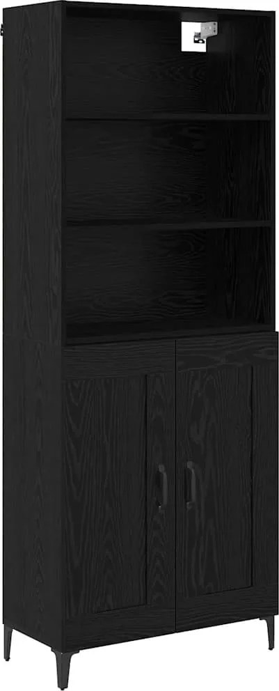 Vysoký bufet 2 ks Černý dub 69,5 x 34 x 180 cm Kompozitní dřevo 3403591