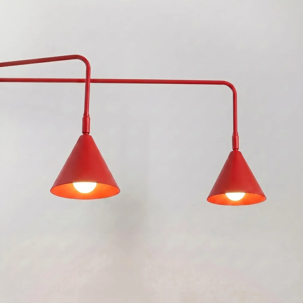 Sollux Lighting Nástěnné svítidlo NOX 2 červené s vypínačem