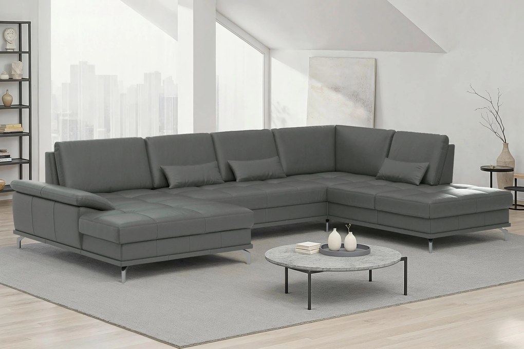 XXXLutz SEDACÍ SOUPRAVA, kůže, antracitová Sit & More - Sedací soupravy - 00014403974J