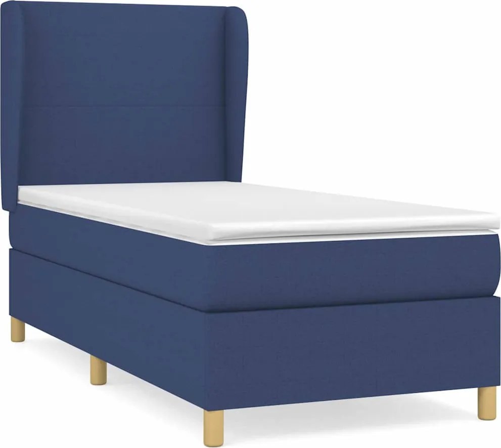 Box spring postel s matrací modrá 80x200 cm textil 3128323