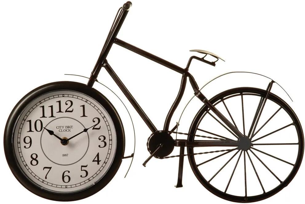 Stolní černé kovové hodiny ve tvaru jízdního kola, 52x32 cm (3560238500798)