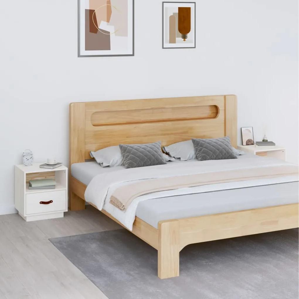 vidaXL Noční stolky 2 ks 40 x 34 x 45 cm masivní borové dřevo [818304] Barva: Bílá