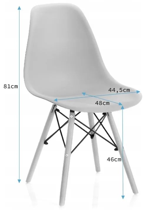 Skandinávská židle,81x44,5x48cm,různé barvy Barva: Šedá