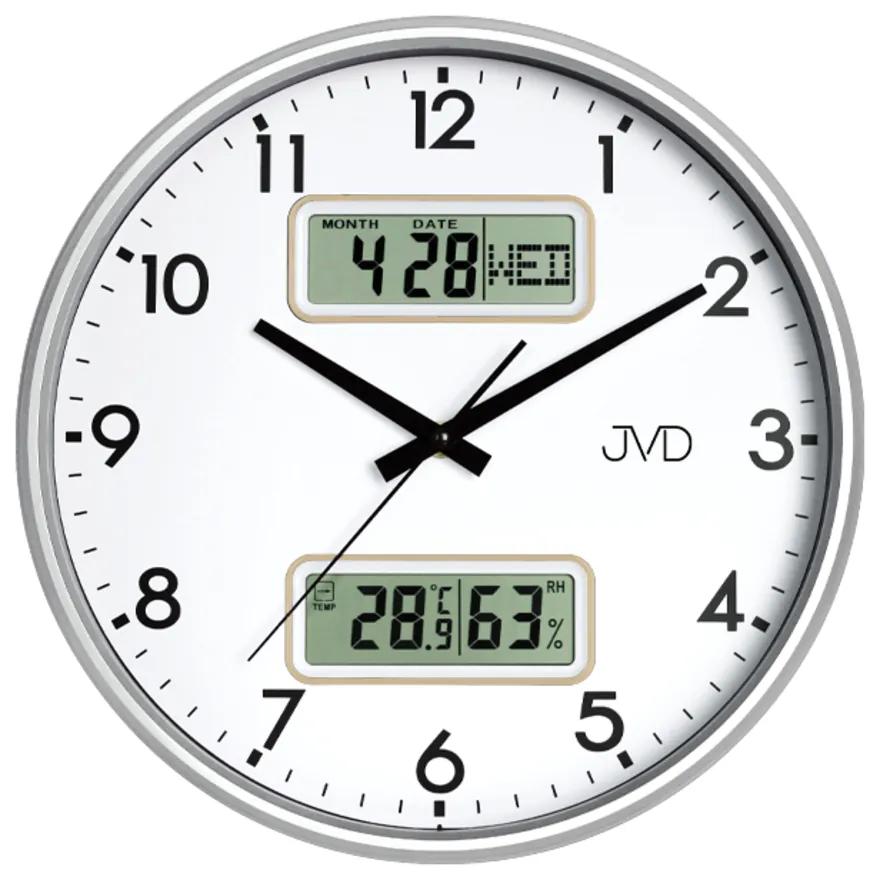 JVD Nástěnné netikající tiché hodiny s podsvícením JVD DH239.1 
