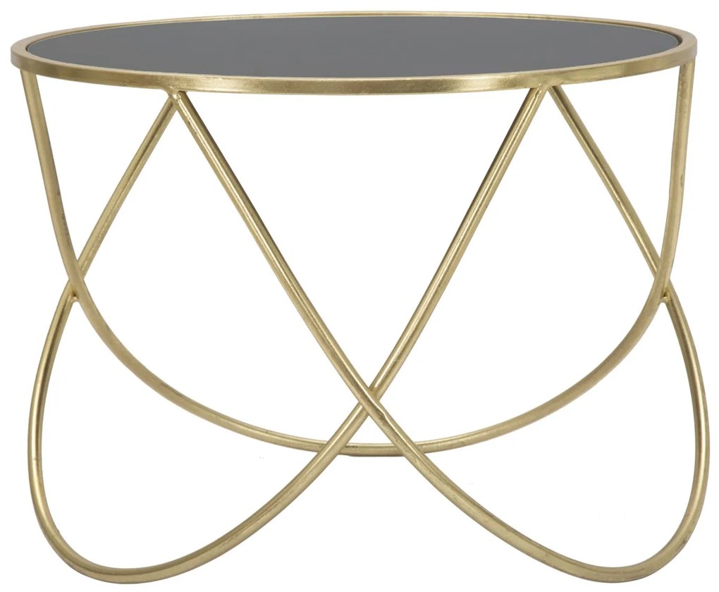 Konferenční stolek Mauro Ferretti Alter, 60x45 cm, zlatá/černá