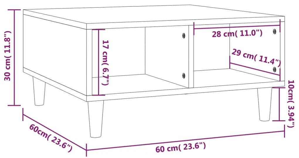 Konferenční stolek kouřový dub 60 x 60 x 30 cm dřevotříska - Default Title