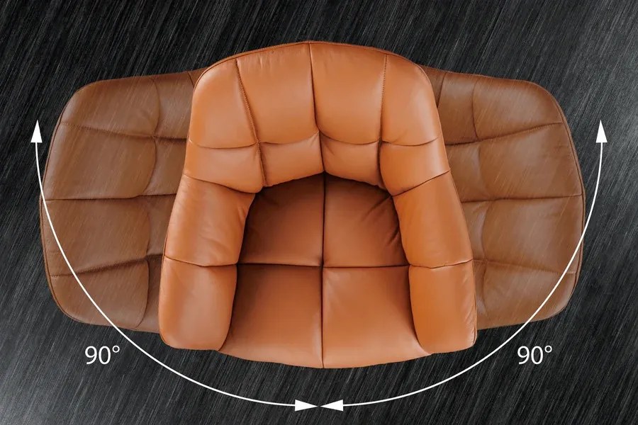 Designová otočná židle Vallerina koňaková