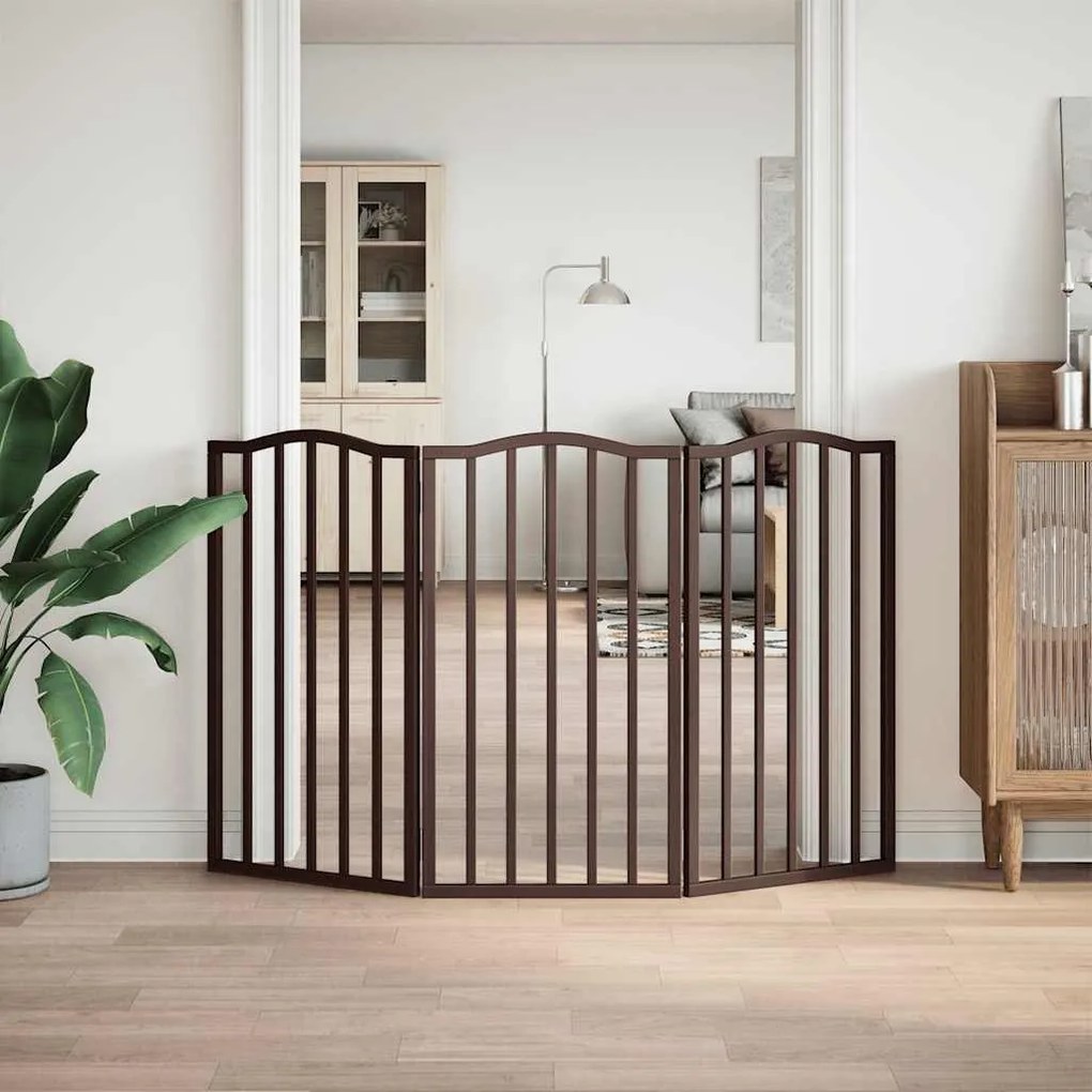 vidaXL Zábrana pro psy skládací 3 panely 150 cm topolové dřevo [352230] Barva: Černá