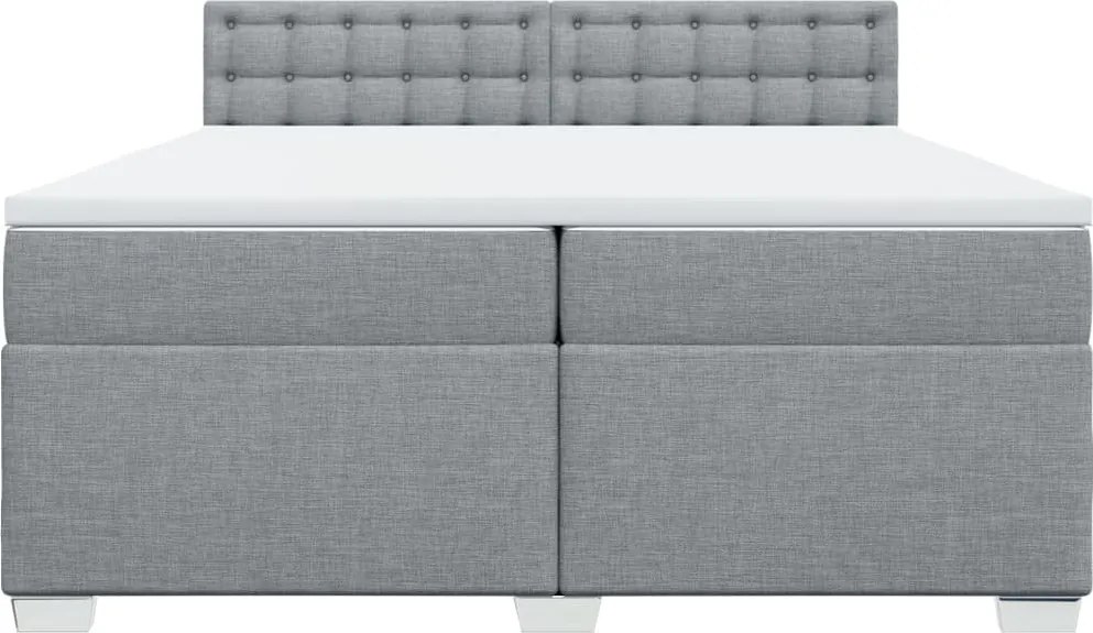 Box spring postel s matrací světle šedá 200 x 200 cm textil 3288309