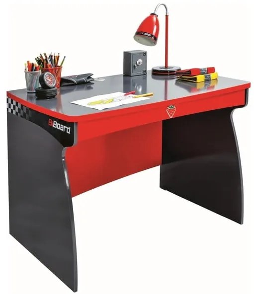 Červený pracovní stůl Champion Racer Study Desk